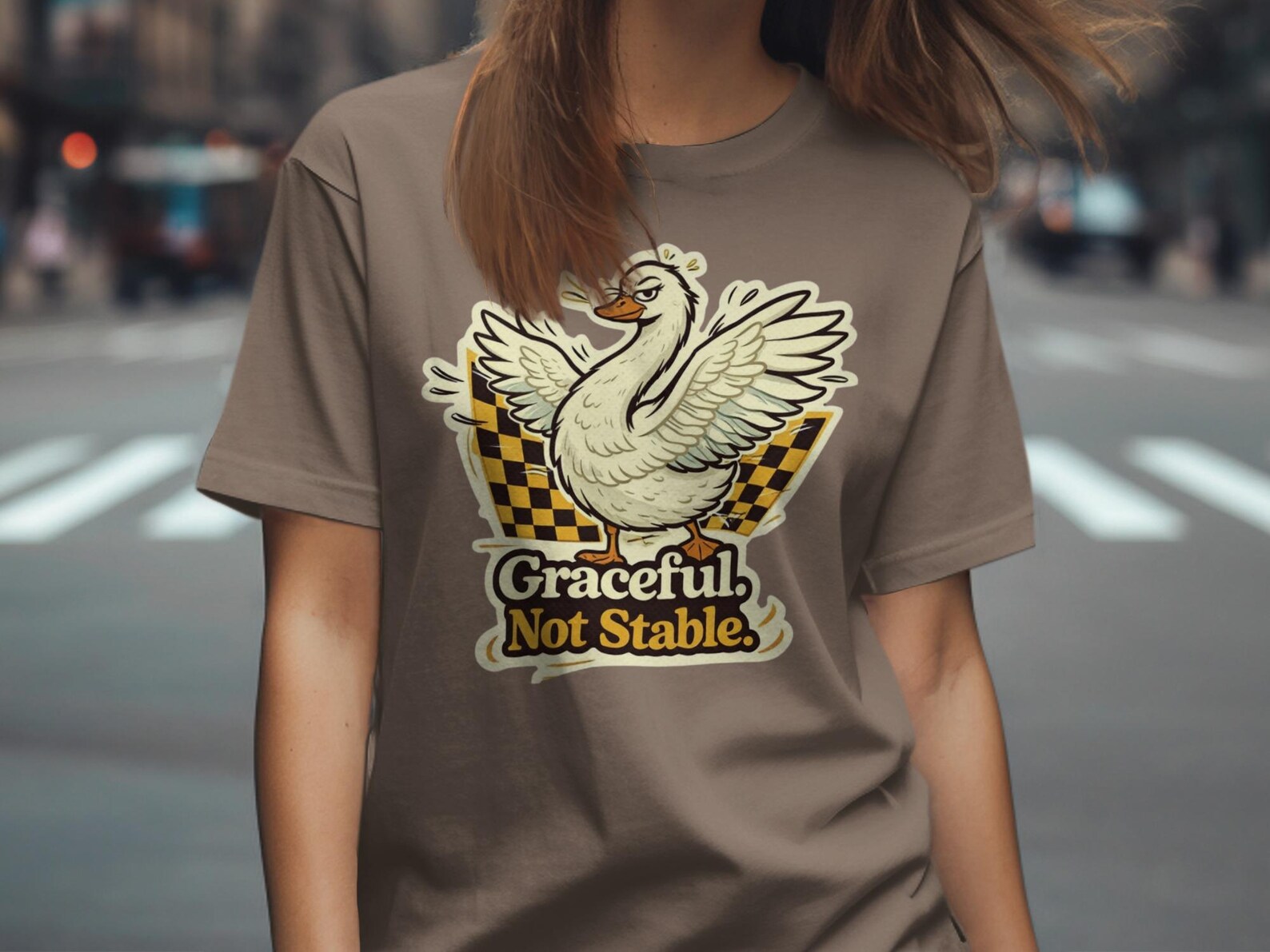 Sassy Swan T-shirt, Graceful Not Stable, Retro Winking Bird Apparel - Etsy