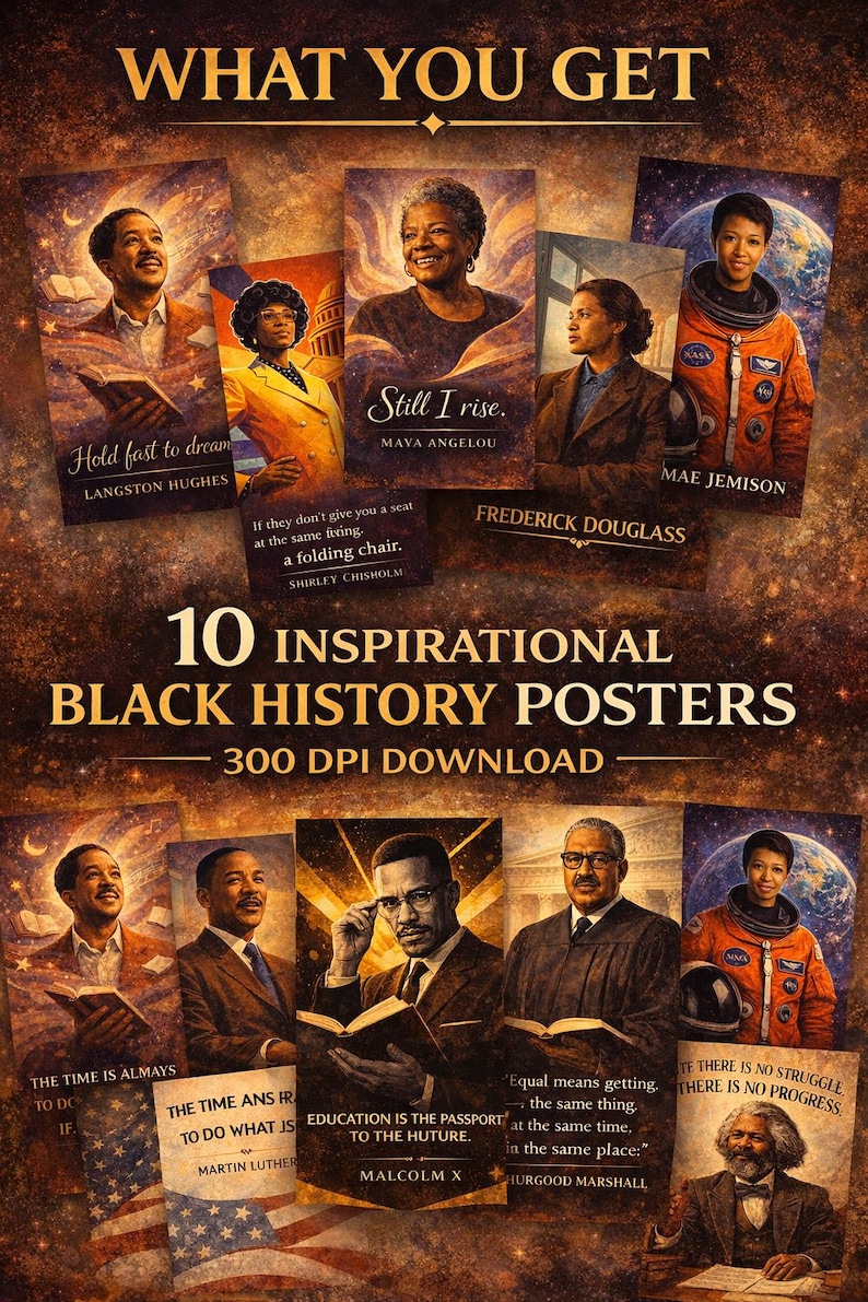 Black History Month Posters | Inspirational African American Leaders ...