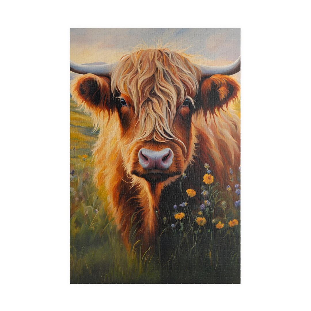Highland Cow Puzzle - 110, 252, 520 & 1014-piece Options - Perfect for ...