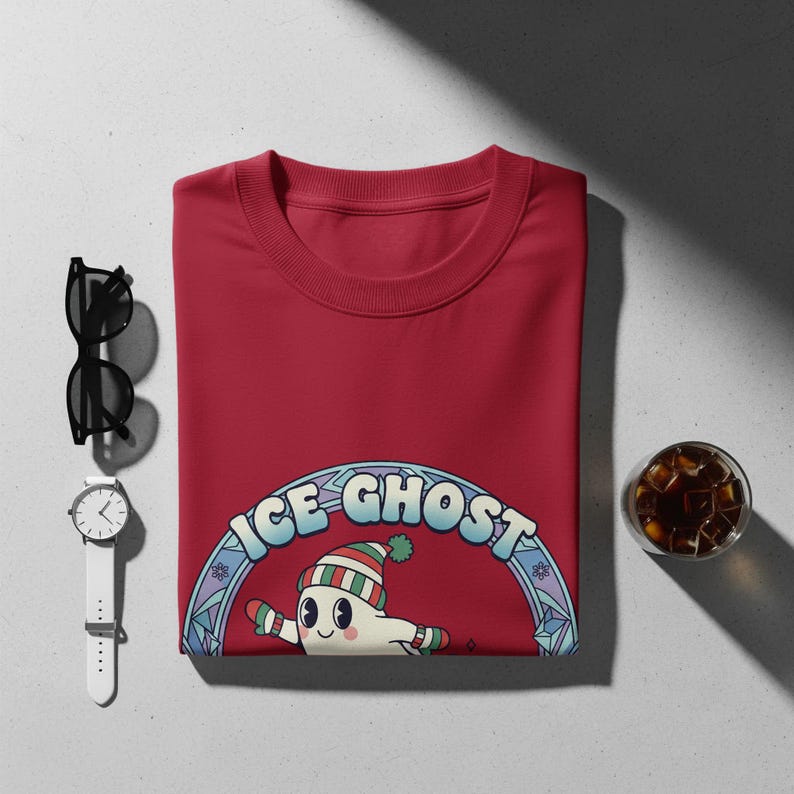 Ice Ghost T-shirts, Cute Skating Ghost, Winter Sports 2026, Glide or ...