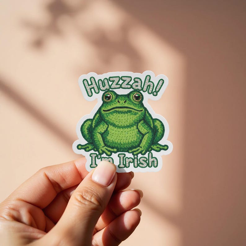 Irish Frog Digital Art, Huzzah Crochet Frog, St Patricks Day Download ...