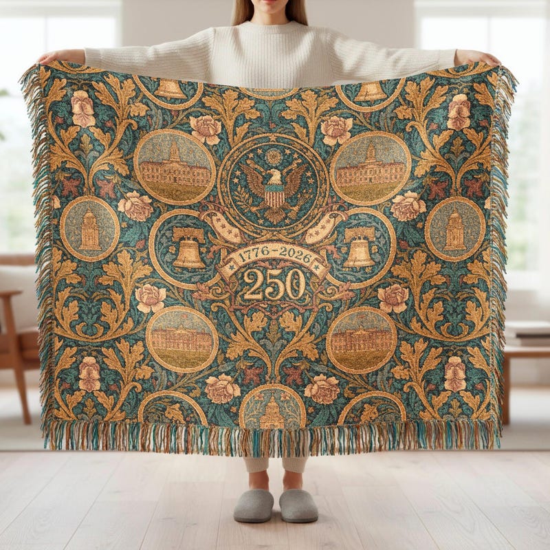 250 Years America Blanket - Etsy