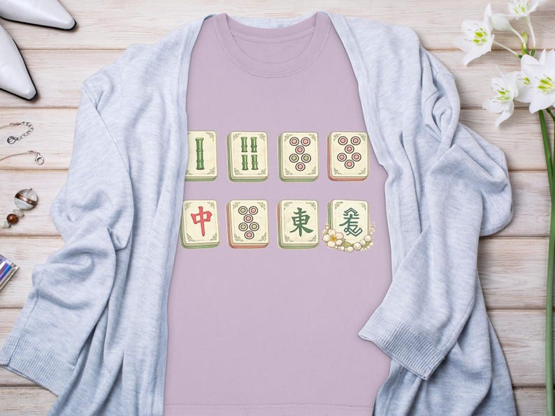 Vintage Mahjong Tiles T-shirt, Game Night Tee, Board Game Lover Shirt ...