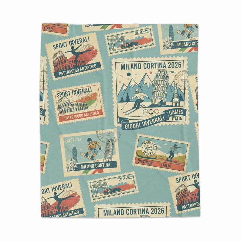 Alpine Italy Throw Blanket 2026, Milan Cortina Winter Decor, Snow ...