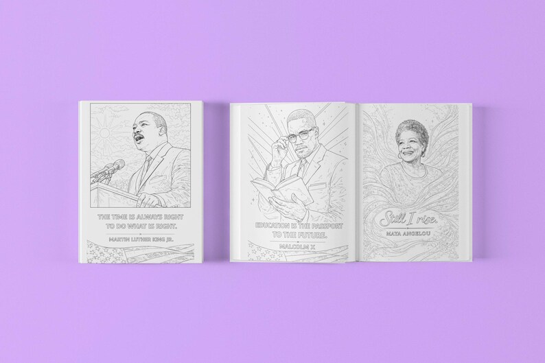 Black History Month Coloring Pages Bundle | Inspirational Leaders Quote ...