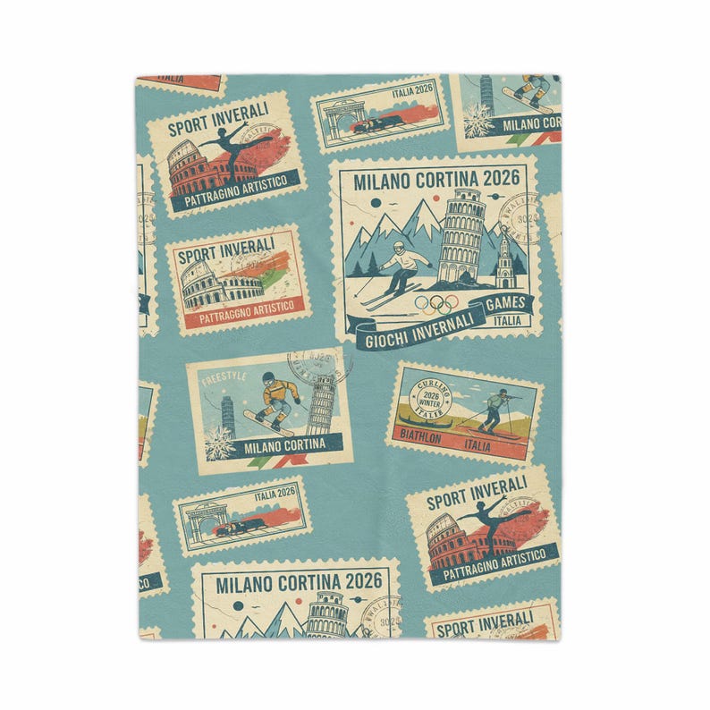 Alpine Italy Throw Blanket 2026, Milan Cortina Winter Decor, Snow ...