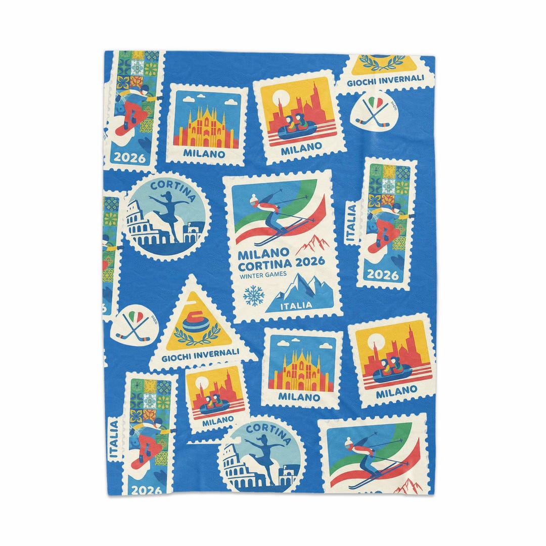 Italy Alpine Travel Blanket 2026, Milan Cortina Cozy Throw, Winter ...