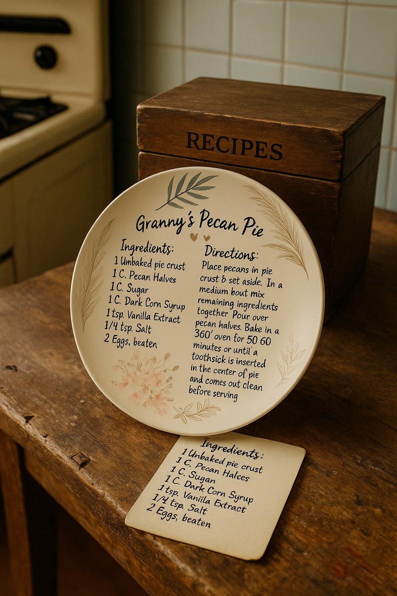 Custom Handwritten Recipe Plate | Memorial Keepsake | Personalized ...