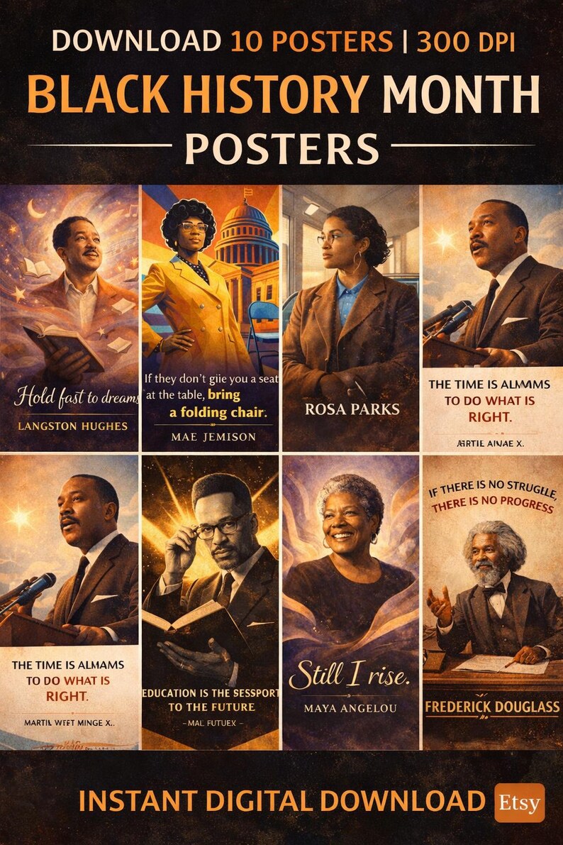 Black History Month Posters | Inspirational African American Leaders ...