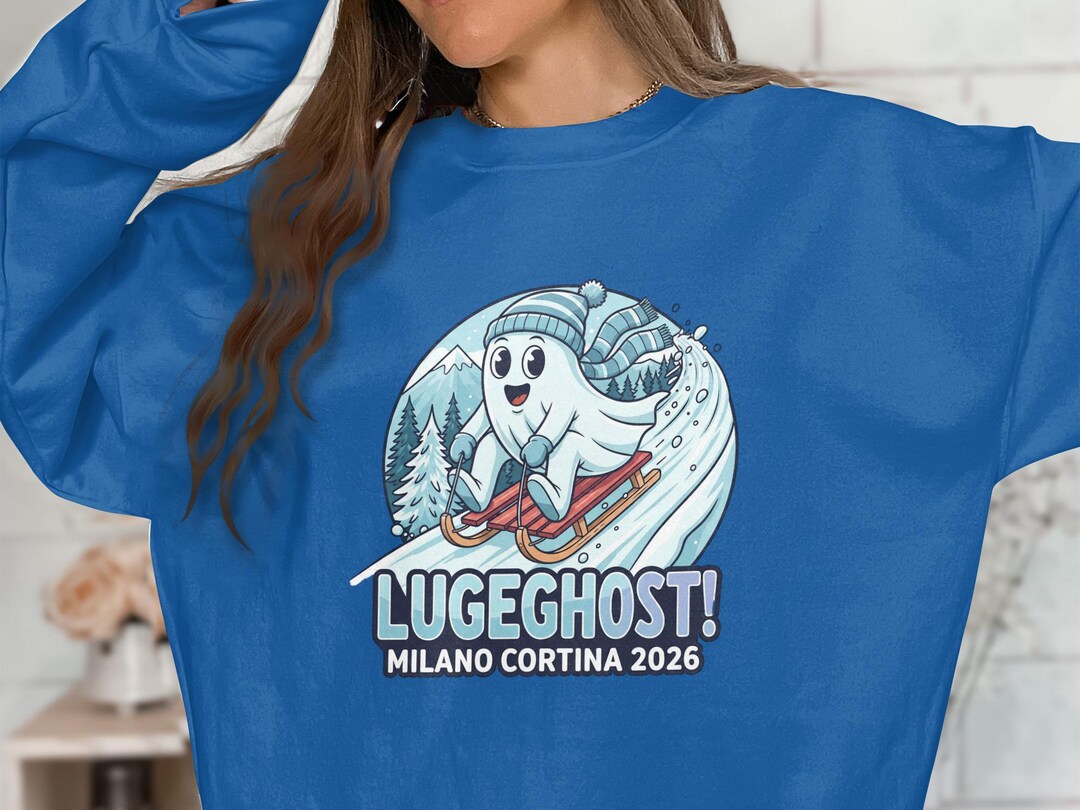 Luge Ghost Milano Cortina 2026 T-shirts, Italy Apparel, Funny Ghost ...