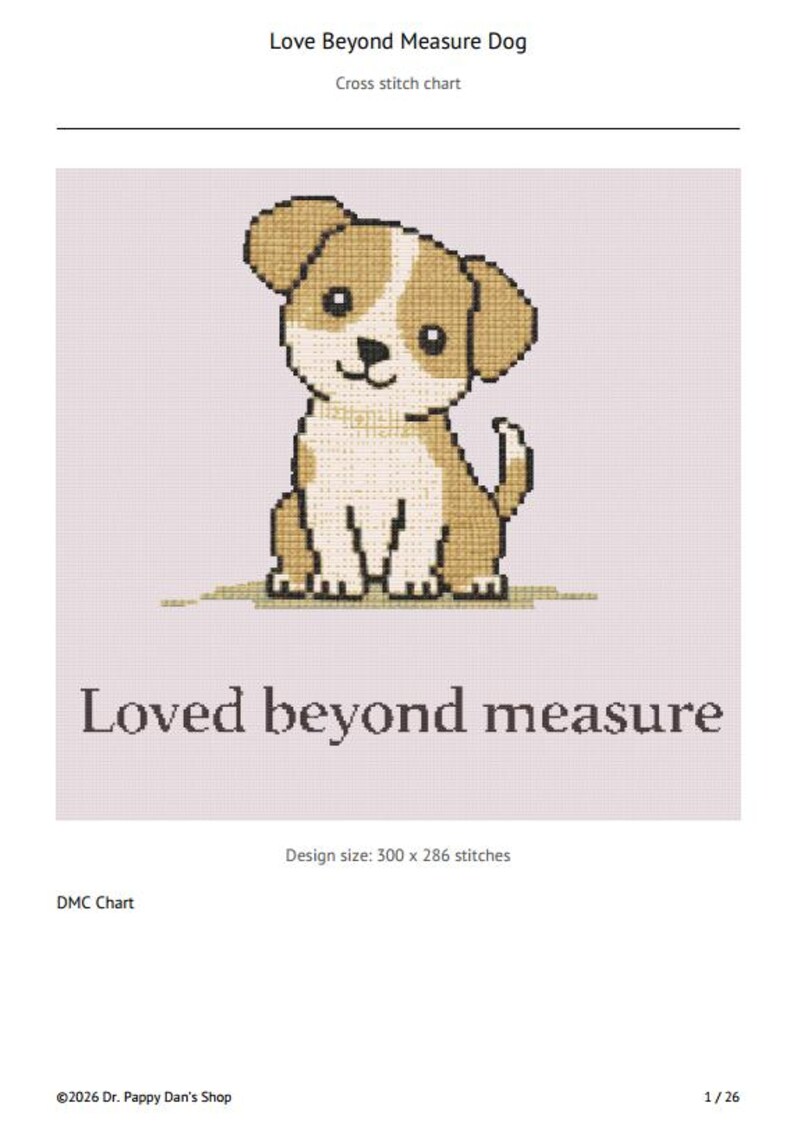 Puppy Cross Stitch Pattern PDF, Cute Dog Embroidery Design, Animal ...