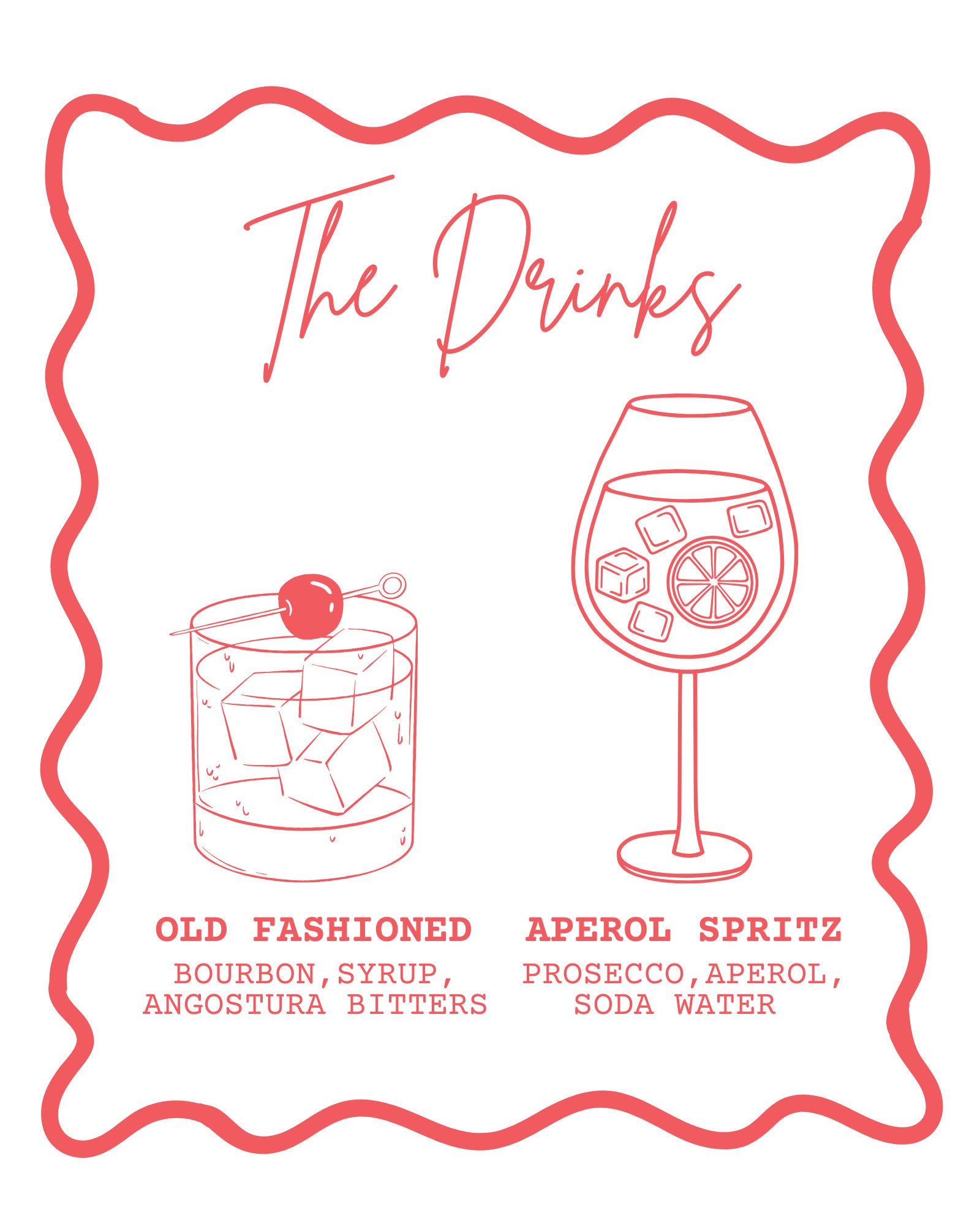 Signature Drink Sign, Modern Signature Drink Bar Sign, Retro Signature ...