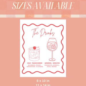 Modern Signature Drink Bar Sign, Editable Template (digital Download ...