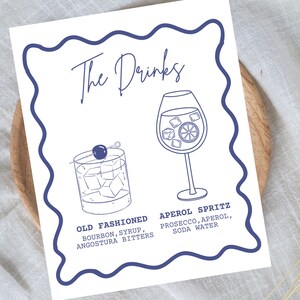 Modern Signature Drink Sign, Retro Bar Menu, Editable Template (digital ...