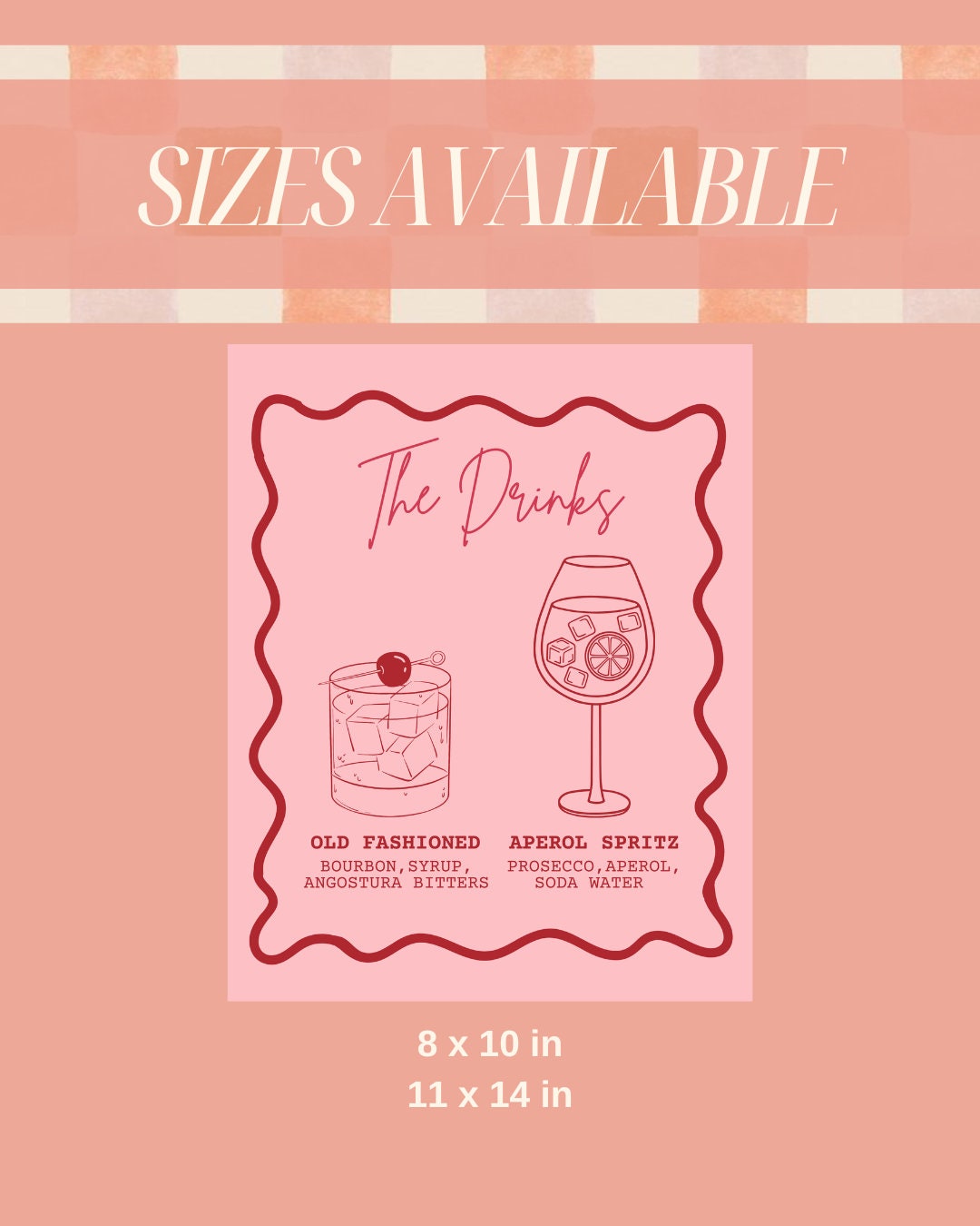 Modern Signature Drink Sign, Retro Bar Menu (digital Download) - Etsy