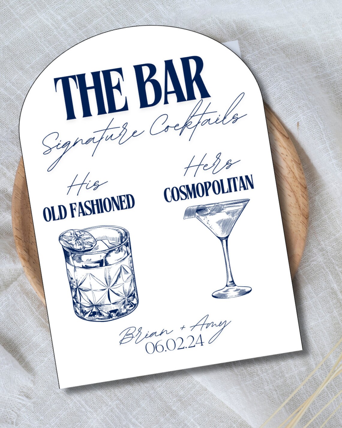 Signature Drink Sign, Modern Signature Drink Bar Sign, His and Hers Bar ...