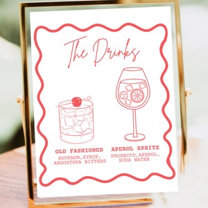 Modern Signature Drink Bar Sign, Editable Template (digital Download ...