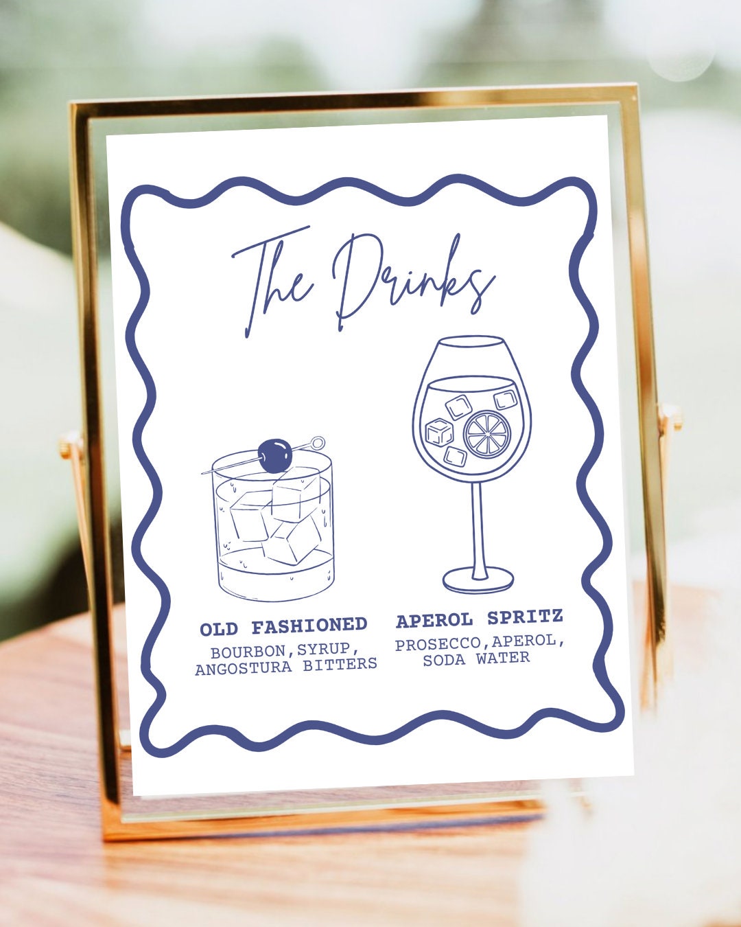 Modern Signature Drink Sign, Retro Bar Menu, Editable Template (digital ...