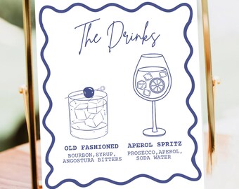 Signature Drink Sign, Modern Signature Drink Bar Sign, Retro Signature ...