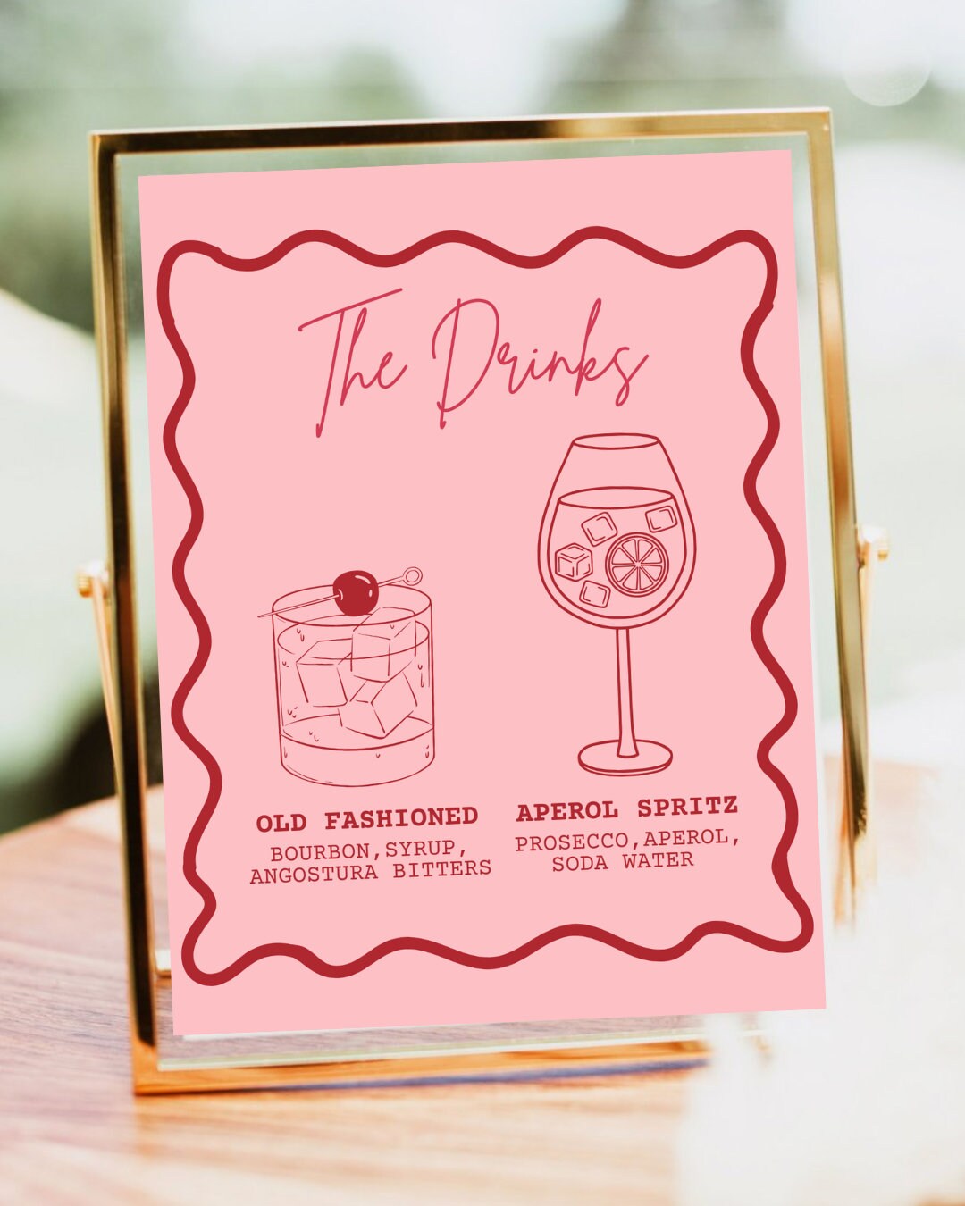 Signature Drink Sign, Modern Signature Drink Bar Sign, Retro Signature ...