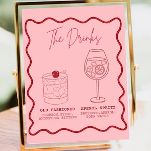 Modern Signature Drink Sign, Retro Bar Menu (digital Download) - Etsy