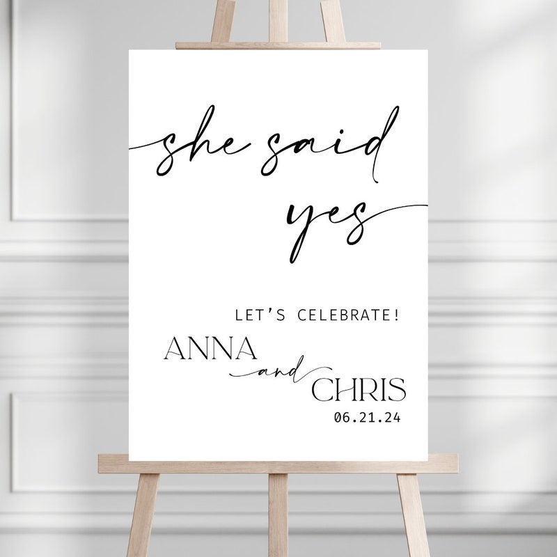 She Said Yes Banner - Etsy