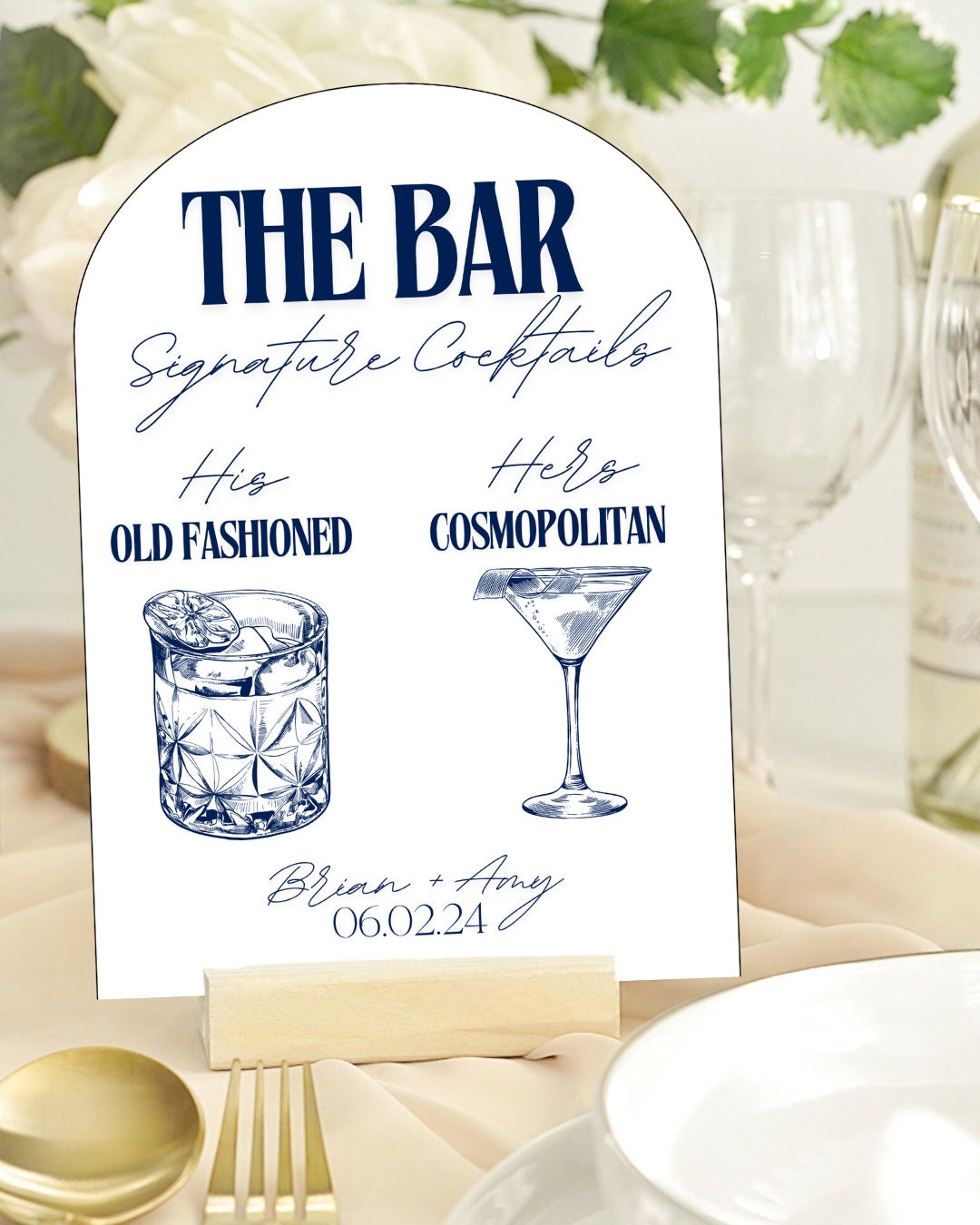 Signature Drink Sign, Modern Signature Drink Bar Sign, His and Hers Bar ...