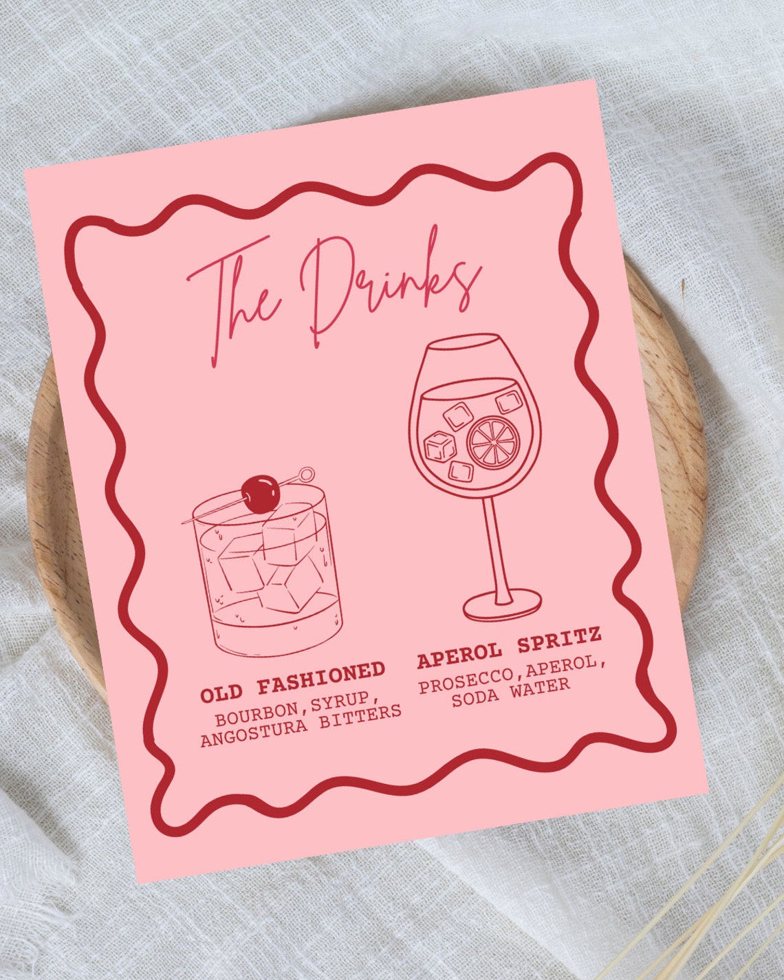 Signature Drink Sign, Modern Signature Drink Bar Sign, Retro Signature ...