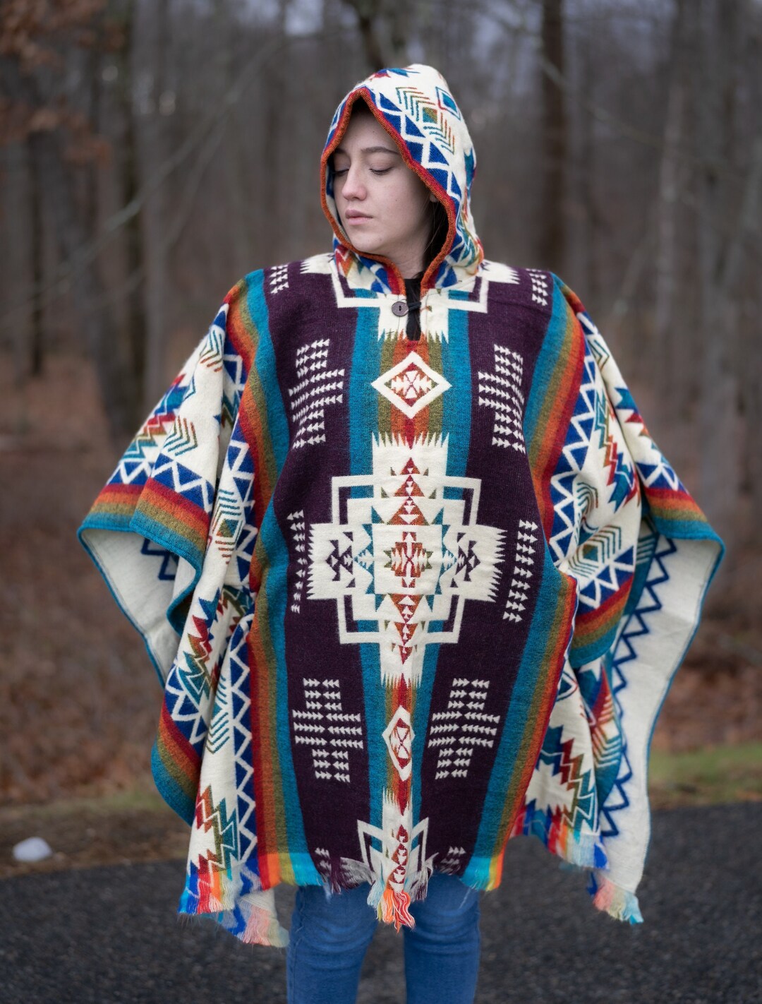 Handmade Geometric Alpaca Wool Ponchos! Unisex. Free Shipping in U.S.A ...