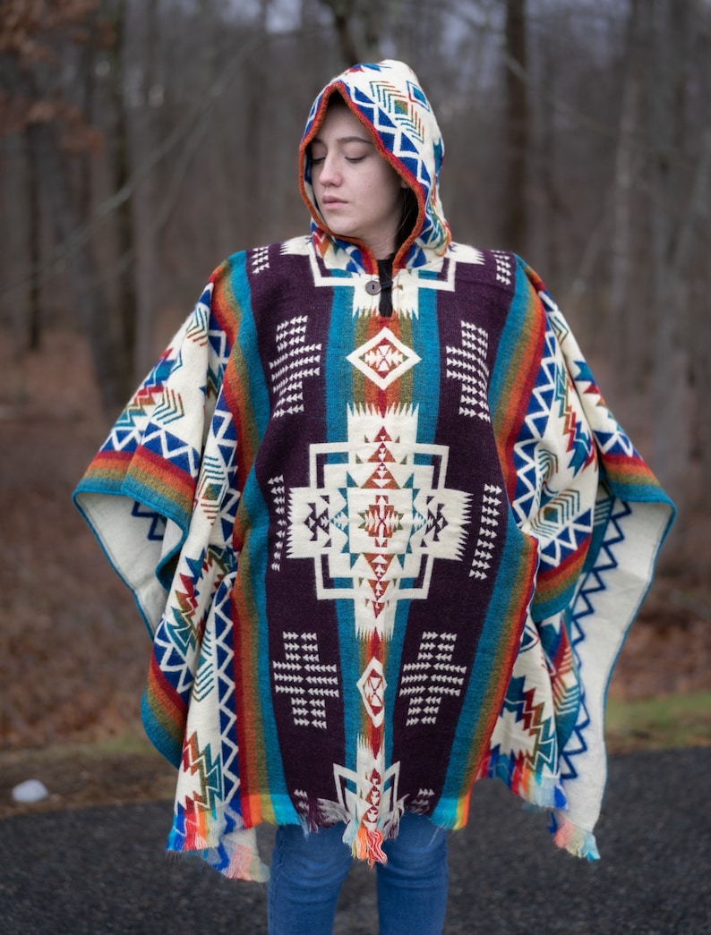 Handmade Geometric Alpaca Wool Ponchos Unisex. Free Shipping in U.S.A ...