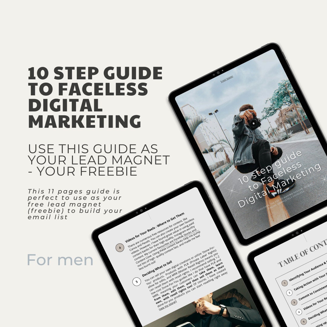 10 Step Guide to Faceless Digital Marketing, Perfect for a Freebie or ...