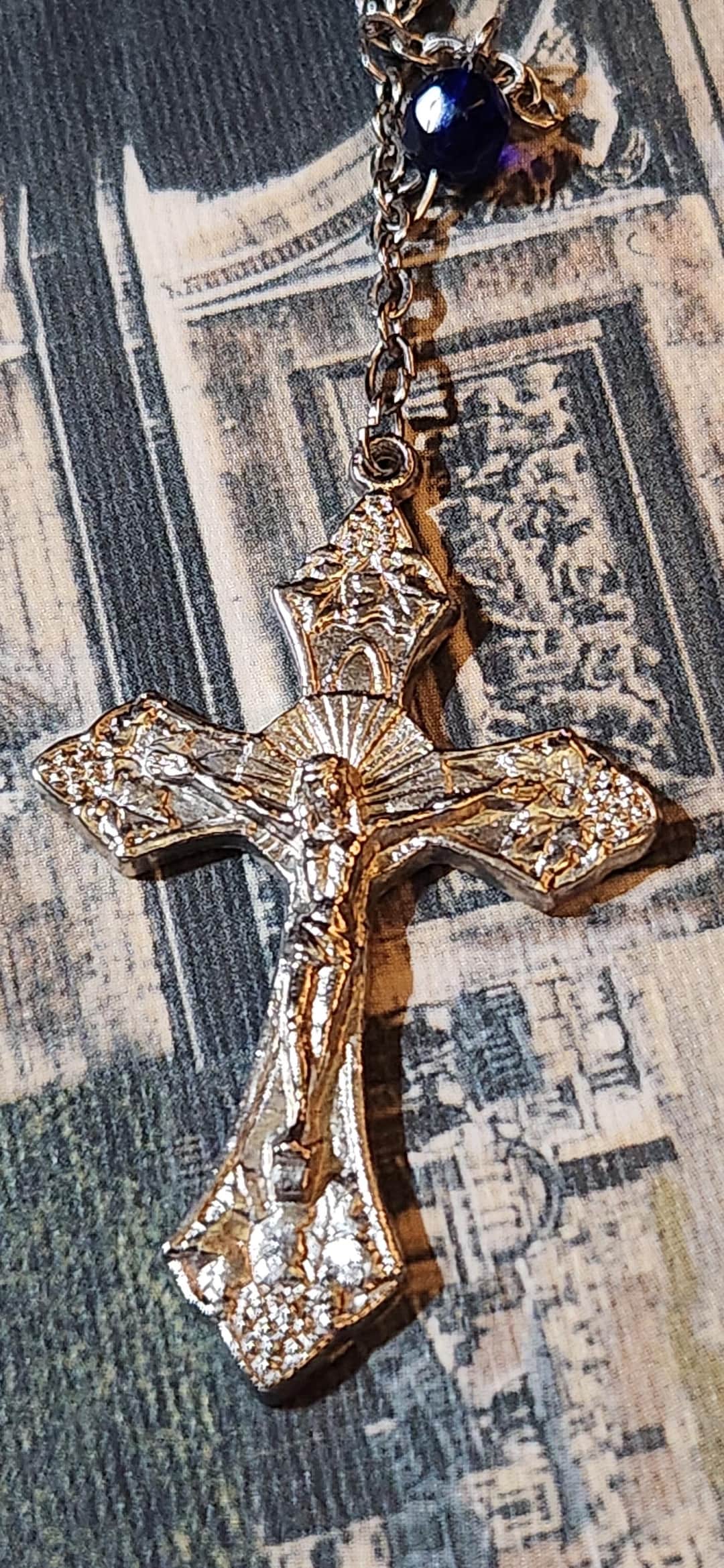 Step Ladder to Heaven Chain-encased Royal Blue Stunning Rosary the ...