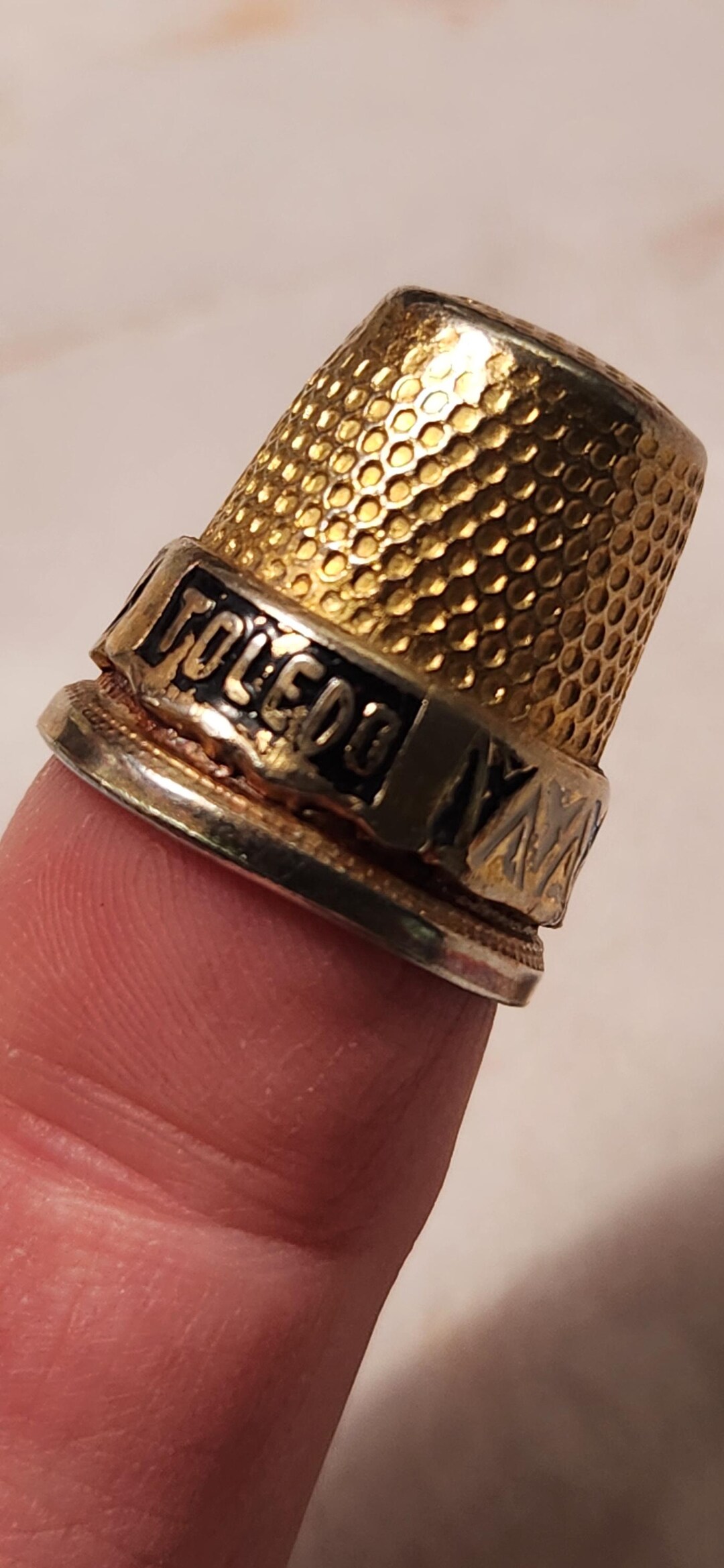 Vintage Toledo Ohio Thimble: Gold Patina Collector's Item - Etsy