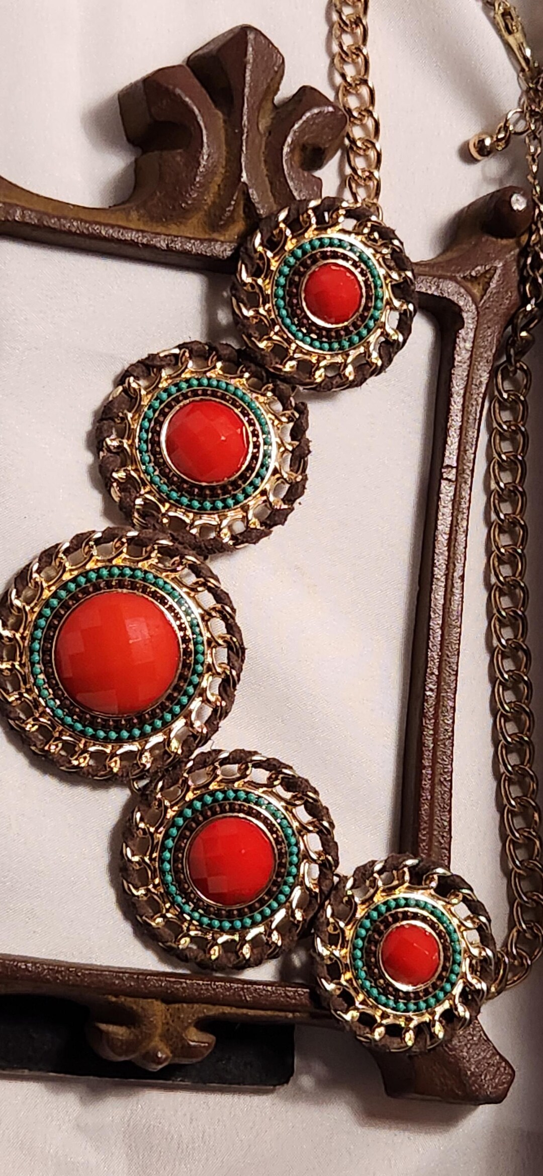 Stunning Western Concho Necklace W Antique Gold Lobster Clasp | Reddish ...