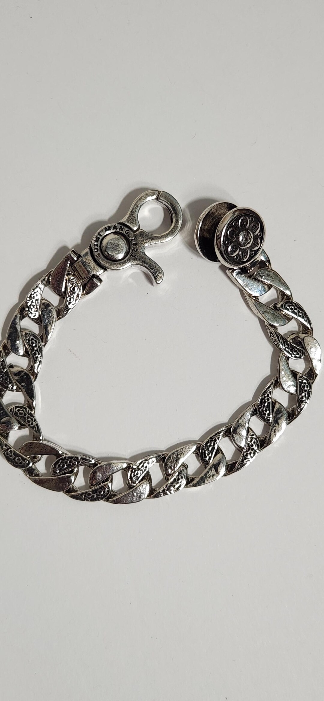 Gunsmoke Men's Stainless Steel Bracelet: Heavy Link, Wheel Clasp - Etsy