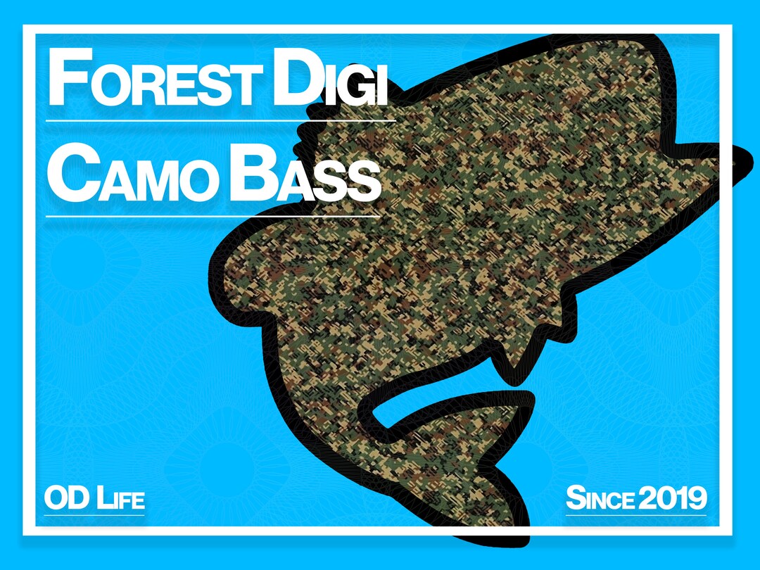 Forest Digi Camo Bass Fishing PNG High-quality Digital Download Retro ...