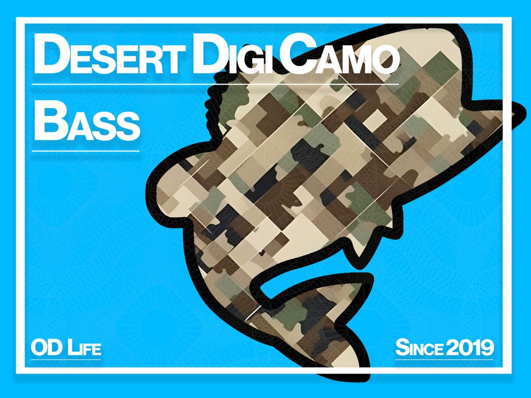 Desert Digi Camo Bass Fishing PNG High-quality Digital Download Retro ...