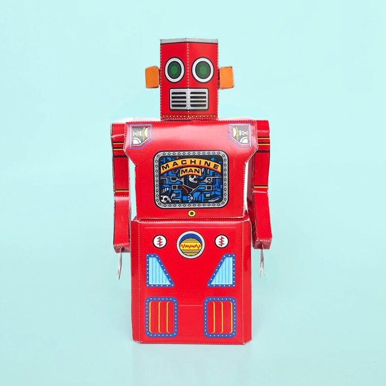 Vintage Robot Papercraft Machine Man Robot Papertoy DIY Retro Robot ...