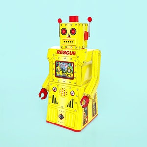 Vintage Yellow Rescue Robot Papercraft: DIY Toy Kit (digital Download ...