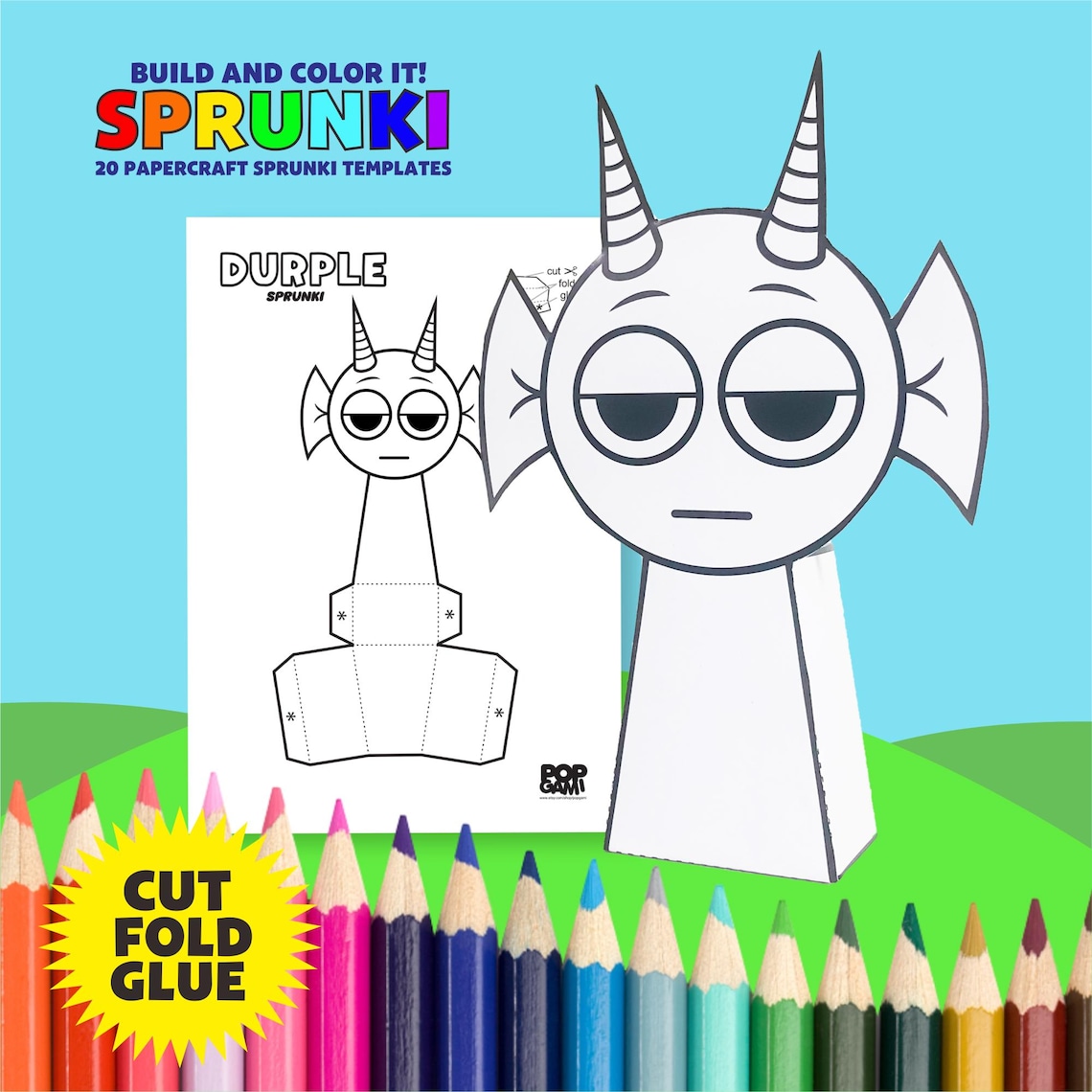 Sprunki Characters Coloring Papercraft: 20 Printable A4 Pages (digital ...