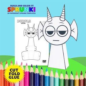 Sprunki Characters Coloring Papercraft: 20 Printable A4 Pages (digital ...
