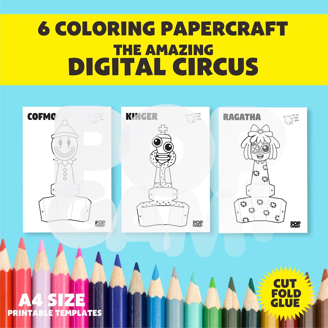 The Amazing Digital Circus Characters Papercraft : Printable Coloring ...