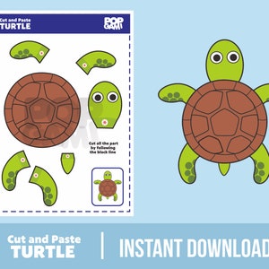 Turtle Papercraft Activity Pack: Cut, Paste & Color (digital Download ...