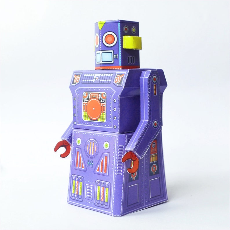Retro Robot Papercraft: Printable Vintage Toy (PDF Download) - Etsy