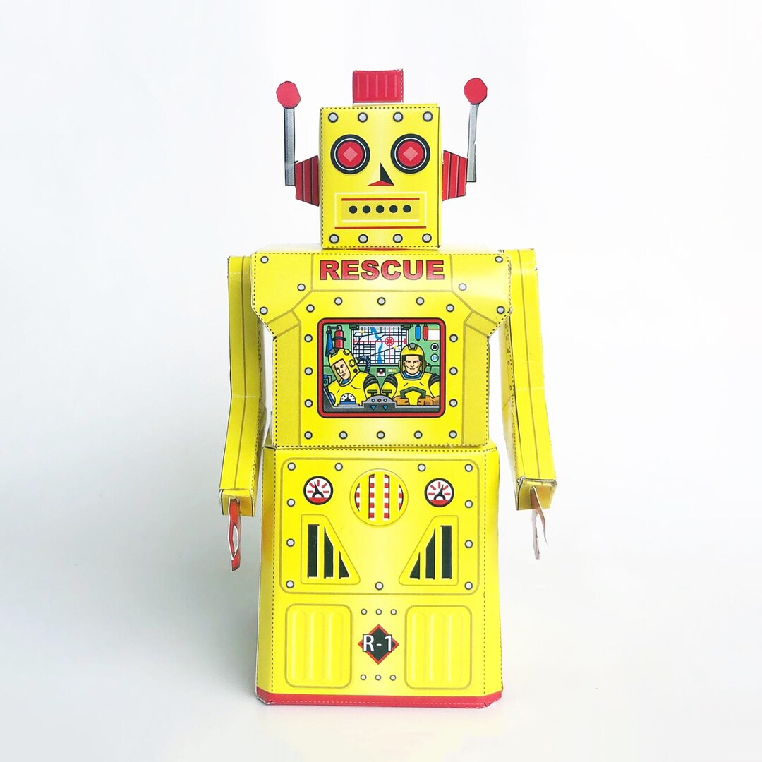R1 Rescue Robot Papercraft Vintage Robot Paper Toy Papercraft Activity ...