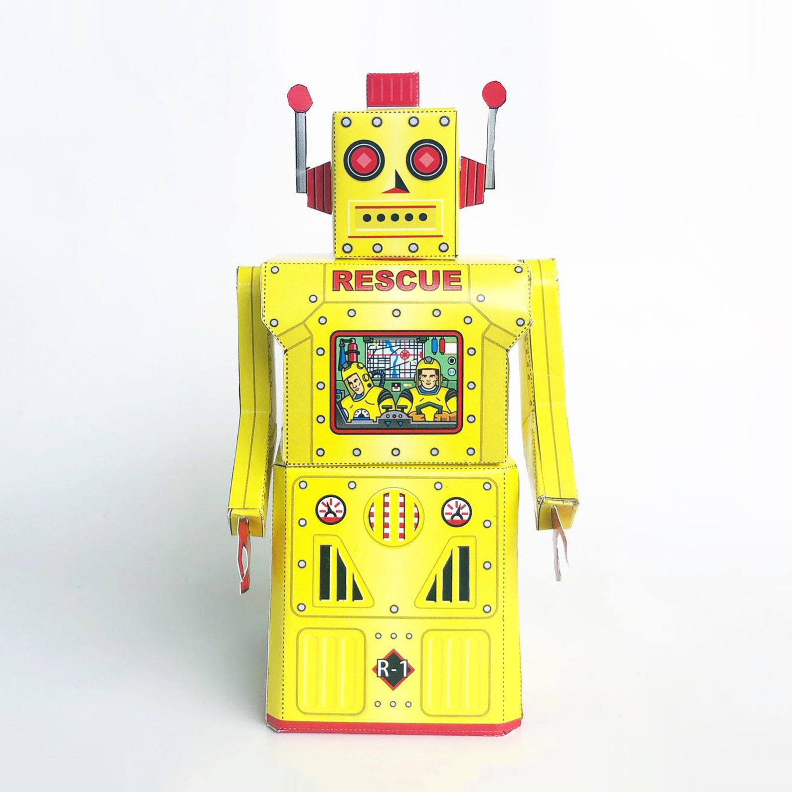 R1 Rescue Robot Papercraft Vintage Robot Paper Toy Papercraft Activity ...