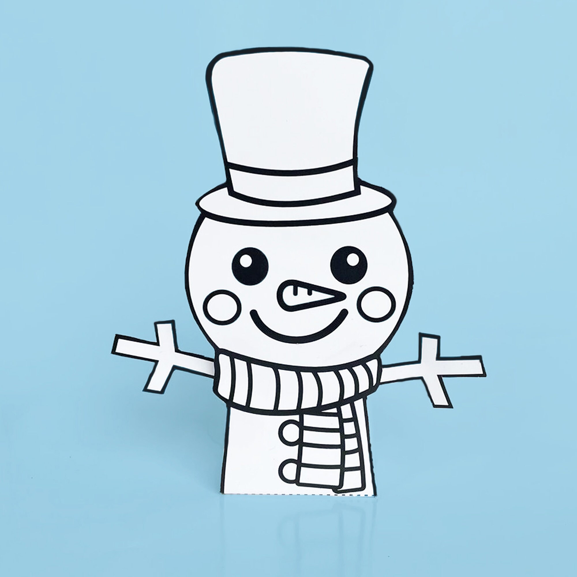 Christmas Papercraft: Santa, Elf & Snowman Coloring Activity (digital ...
