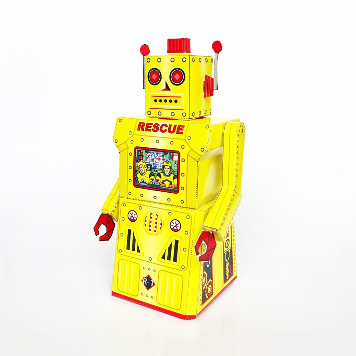 R1 Rescue Robot Papercraft Vintage Robot Paper Toy Papercraft Activity ...