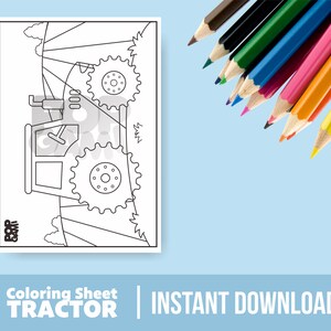 Tractor Craft Activity Kit: Coloring & Cut and Paste (printable) - Etsy