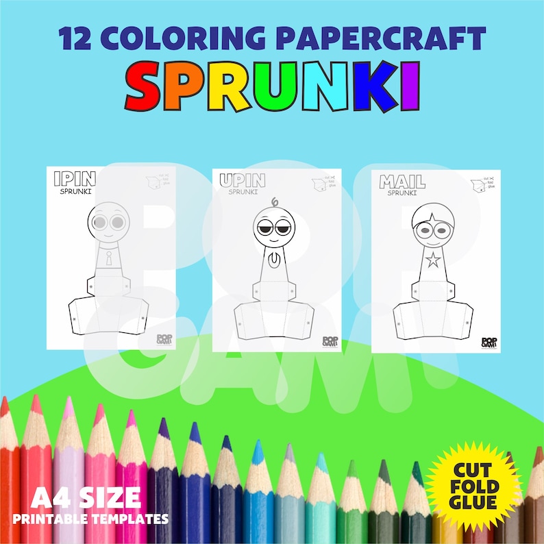 Sprunki Pyramixed Characters Coloring Papercraft: Kids Printable ...